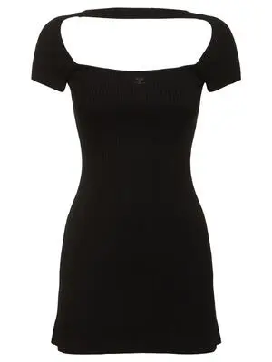 COURREGES COURREGES Hyperbole Rib Knit Mini Dress Black