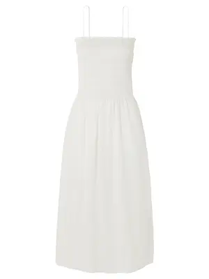 Faithfull The Brand Geriba Linen Midi Dress - White - 50% Off | Editorialist