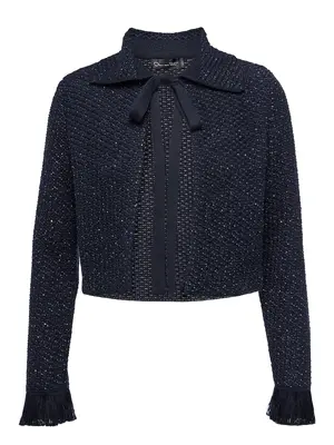 Oscar De La Renta Cotton-blend Tweed Jacket - Blue
