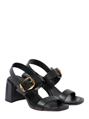 JIMMY CHOO Hawke 70 Leather Sandals - Black