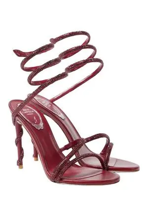 Rene Caovilla Margot Embellished Sandals - Burgundy