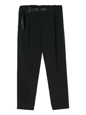 AND WANDER Belted Tapered-leg Trousers - Black