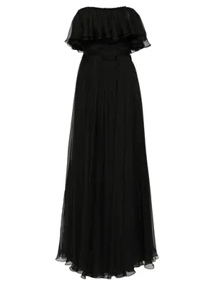 GEMY MAALOUF Strapless Ruffled Gown - Black