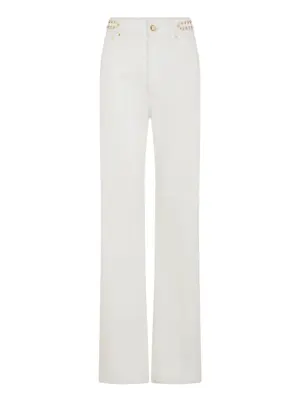 Rabanne Paillette-embellished Flared Jeans - White