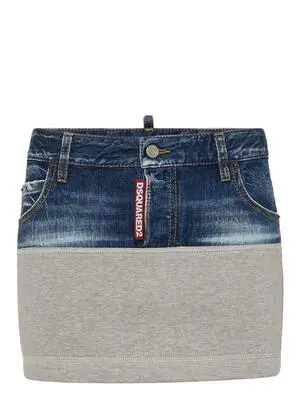 Dsquared2 Contrasting-fabric Mini Skirt - Grey
