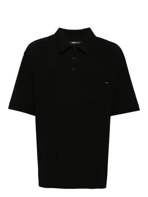 SONGZIO Embroidered-logo Piqué Polo Shirt - Black