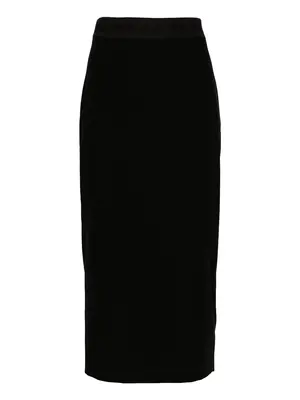 Versace Logo-waistband Midi Skirt - Black
