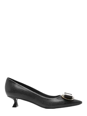 FERRAGAMO Vara 40mm Leather Pumps - Black