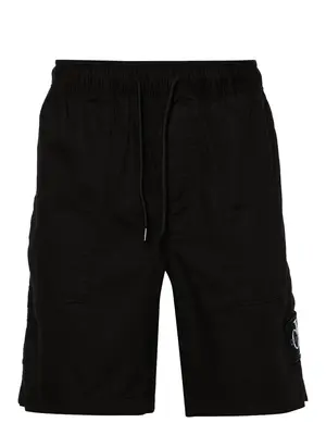Calvin Klein Logo-patch Twill Bermuda Shorts - Black