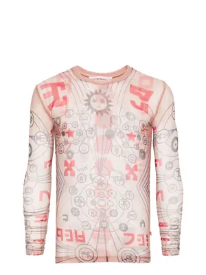 WALTER VAN BEIRENDONCK Walter Van Beirendonck Graphic-Print Mesh Top