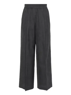 Brunello Cucinelli Virgin Wool Palazzo Pants - Grey