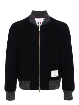 Thom Browne Zip-up Wool Bomber Jacket - Blue