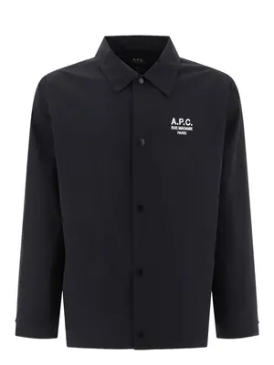 A.p.c. Regis Logo-embroidered Shirt Jacket - Black