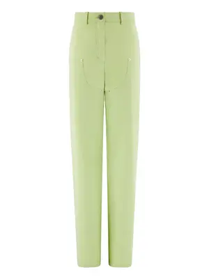 FERRAGAMO High-waisted Carpenter Trousers - Green