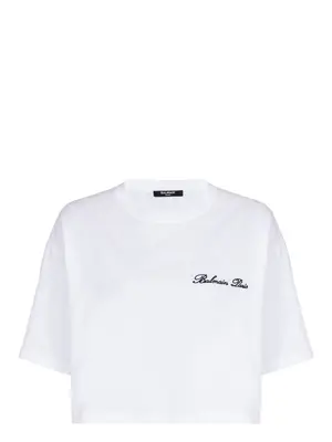 Balmain Logo-embroidered T-shirt - White