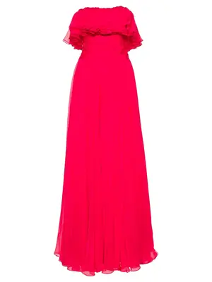 GEMY MAALOUF Strapless Ruffled Gown - Pink