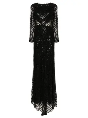 GEMY MAALOUF Gemy Maalouf Sequinned Mesh Gown