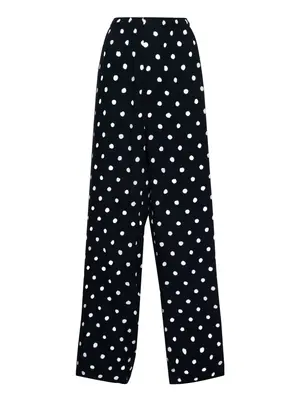 Balenciaga Polka-dot Straight-leg Trousers - Blue