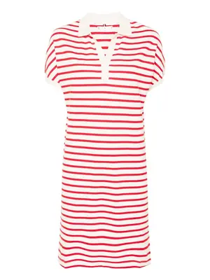 Tommy Hilfiger Bengal Stripe Piqué Polo Dress - Red