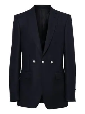 Burberry English Fit Wool Mohair Tailored Jacket - Blue