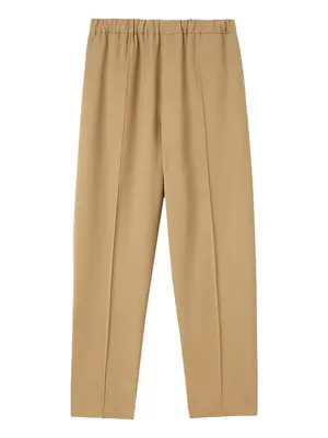 JIL SANDER Elasticated-waist Tapered Trousers - Brown