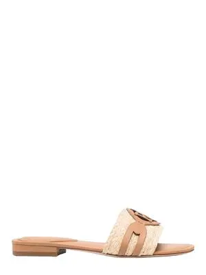 Ralph Lauren Alegra Leather Slides - Neutrals