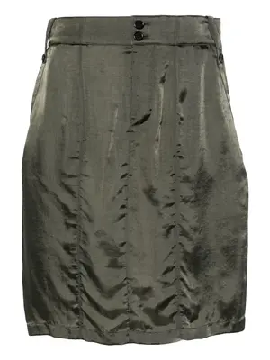 Saint Laurent Satin Mini Skirt - Green