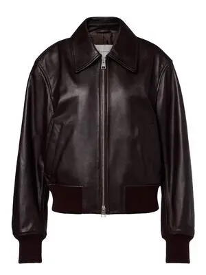 AMI Paris Leather Jacket - Brown