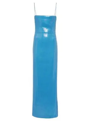 Galvan Stargaze Bandeau Sequined Maxi Dress - Blue