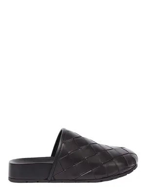 Bottega Veneta Intrecciato Leather Mules - Black