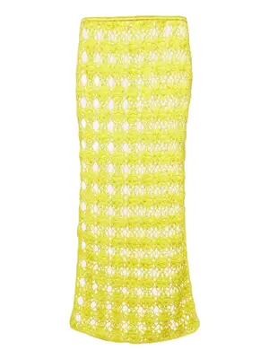Anna Kosturova Bella Crochet Maxi Skirt - Yellow