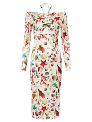 Dolce & Gabbana Capri Printed Silk-blend Midi Dress - Multicoloured