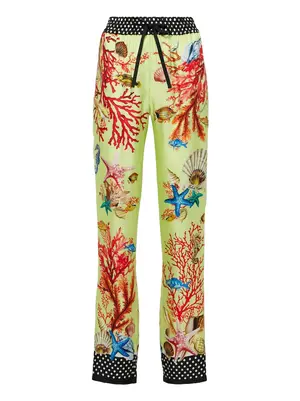 Dolce & Gabbana Capri Printed Silk Tapered Pants - Multicoloured