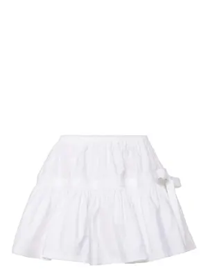Alaïa Bow-detailed Ruffled Miniskirt - White