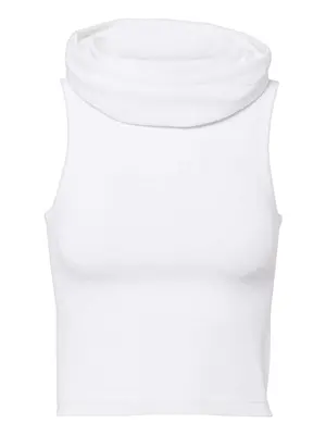 Alaïa Hooded Crop Top - White