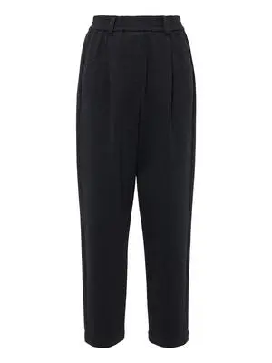 Brunello Cucinelli Pleated Cotton-blend Jersey Sweatpants - Grey