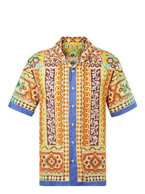 Etro Printed Cotton Bowling Shirt Multicoloured