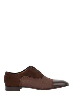 CHRISTIAN LOUBOUTIN Christian Louboutin Greggo Leather-Trimmed Oxford Shoes Brown