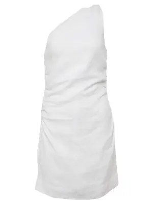 Faithfull The Brand Marga Gathered Linen Minidress - White