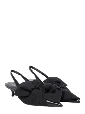Balenciaga Bow-detail Leather Slingback Pumps - Black