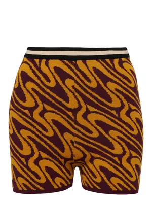 Dries Van Noten High-rise Jacquard Shorts - Orange