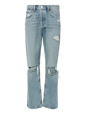 AGOLDE 90s Distressed Mid-rise Straight Jeans - Blue
