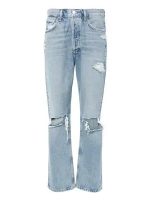 AGOLDE 90s Distressed Mid-rise Straight Jeans - Blue