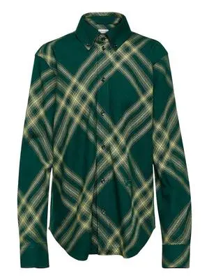 Burberry Checked Wool Shirt - Green