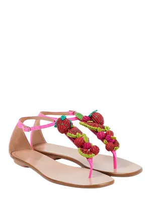 AQUAZZURA Strawberry Punch Thong Sandals - Pink
