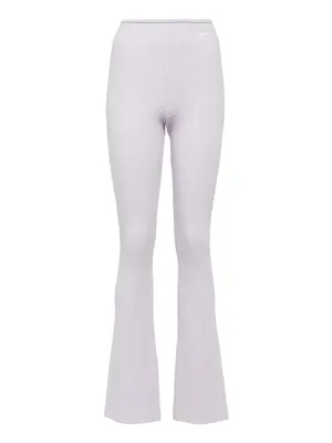 COURREGES Courrèges Reedition Ribbed-knit Flared Pants - White