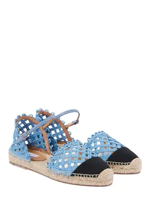 AQUAZZURA Sunburst Raffia Espadrille Sandals - Blue