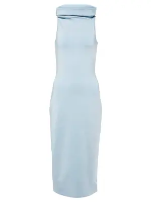 Alaïa Hooded Jersey Midi Dress - Blue