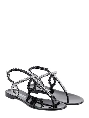AQUAZZURA Almost Bare Embellished Pvc Sandals - Black