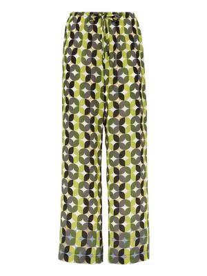 Dries Van Noten Printed Crêpe Wide-leg Pants - Multicoloured